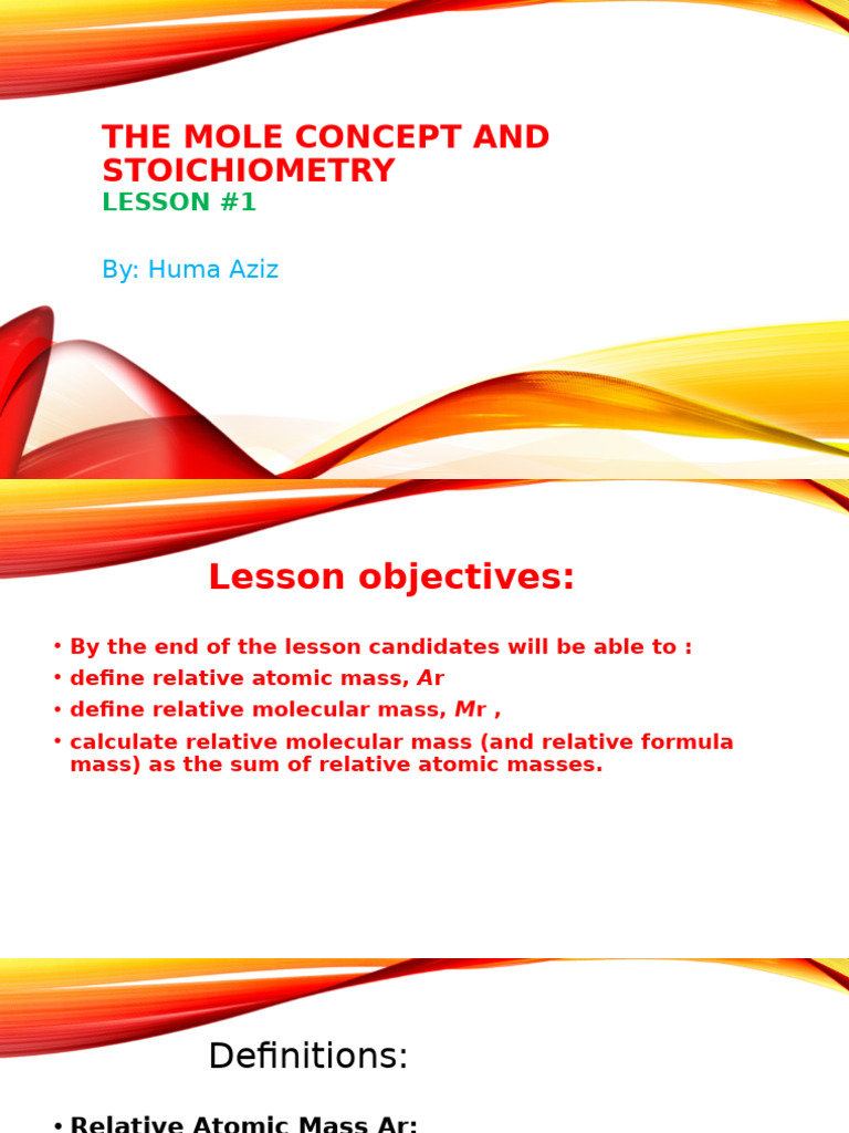 Mole Concept & Stoichiometry Basics | PDF