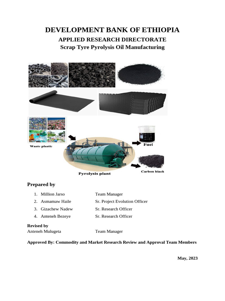 Scrap Tyre Pyrolysis Oil Study | PDF | Pyrolysis | Natural Gas