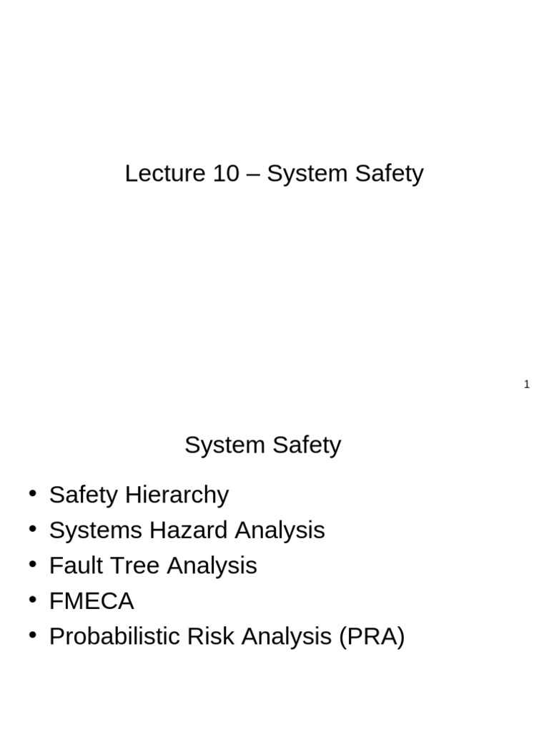 Lecture 10 - System Safety | PDF | Risk | Throttle