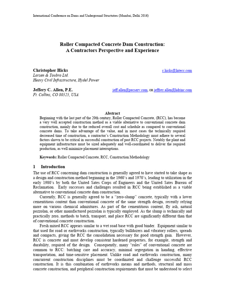 HIcks-Allen RCC Contractor Perspective, 2016 | PDF | Concrete | Labour ...