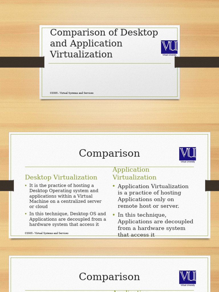 Comparison of Desktop and Application Virtualization | PDF