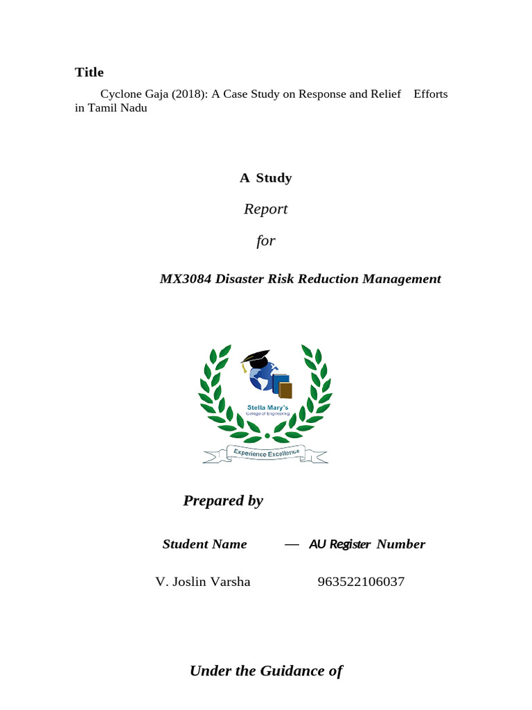Case Study report | PDF | Emergency Management | Tropical Cyclones