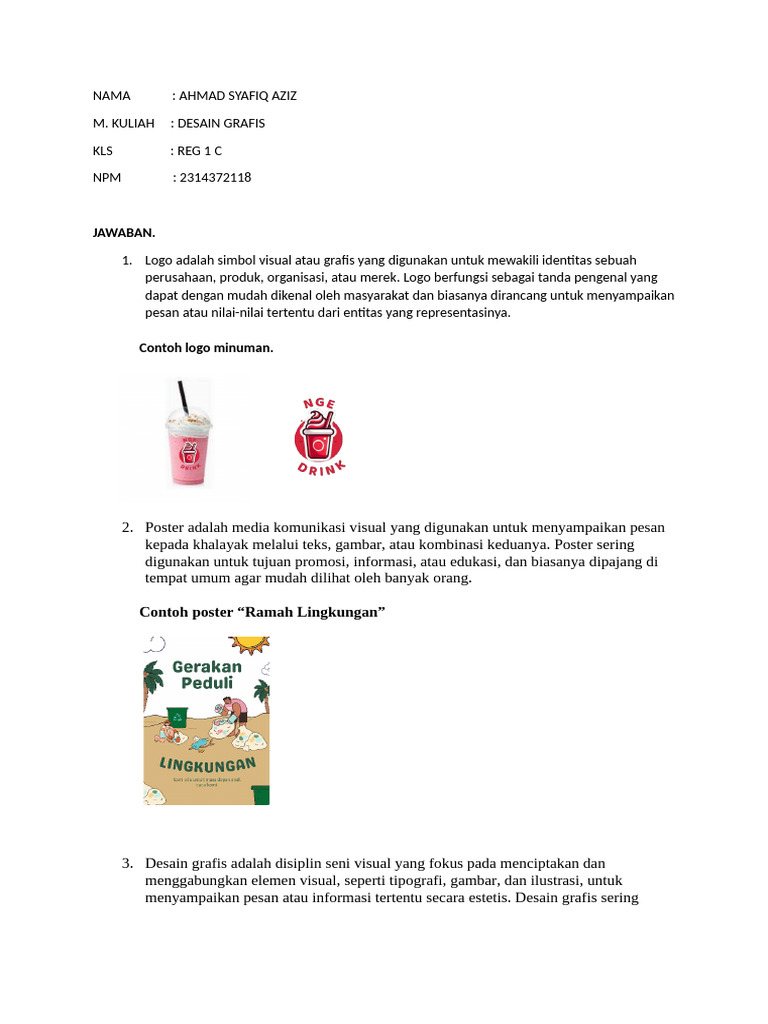 Ahmad Syafiq Aziz Desain Grafis | PDF