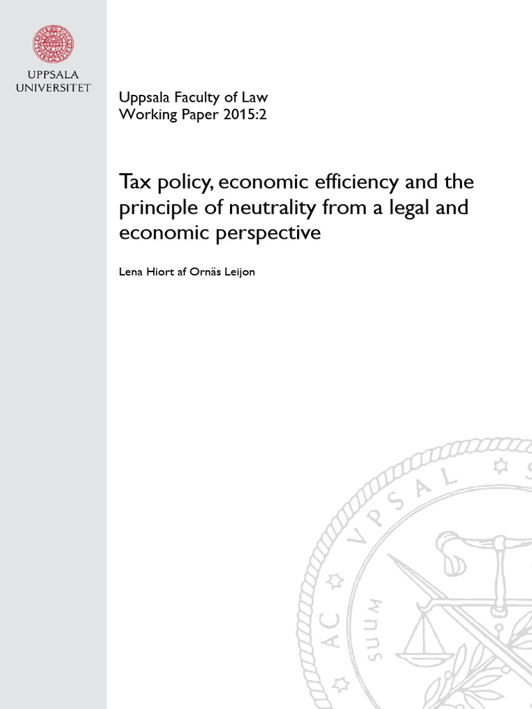 Tax Policy and Economic Efficiency Analysis | PDF | Taxes | Economics