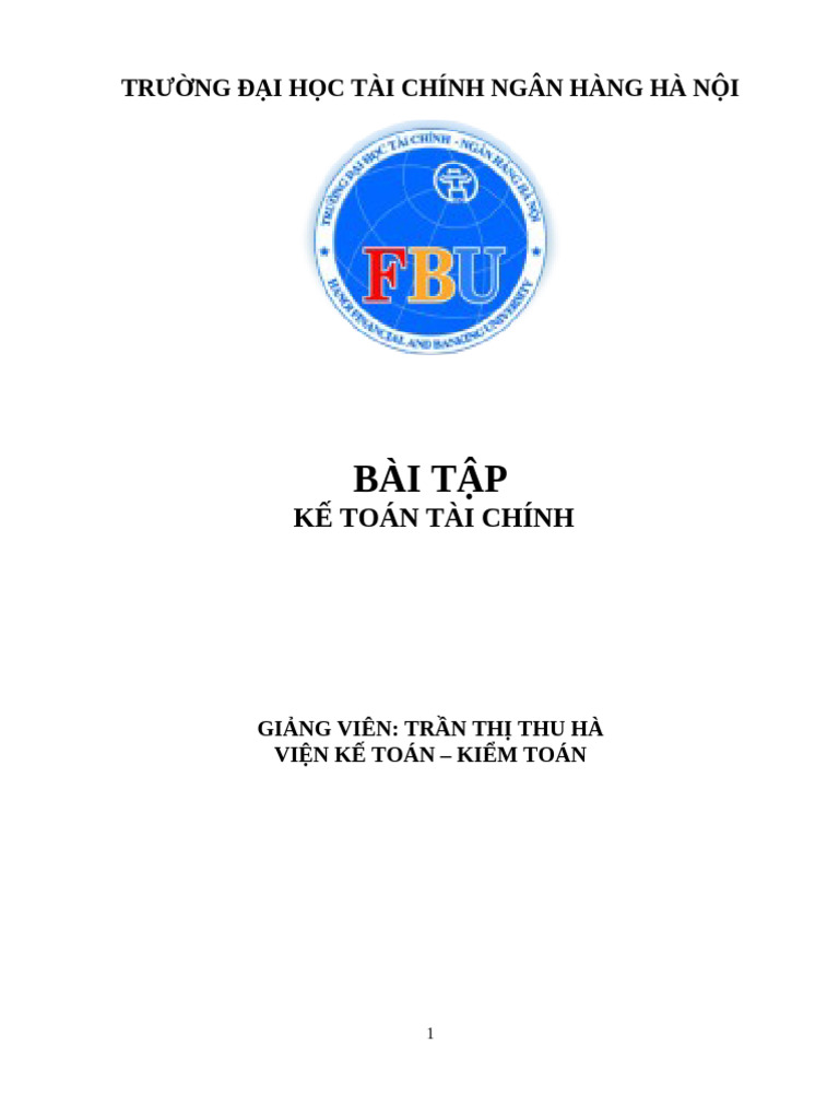 Bài tập KTTC (Trần Hà ) | PDF