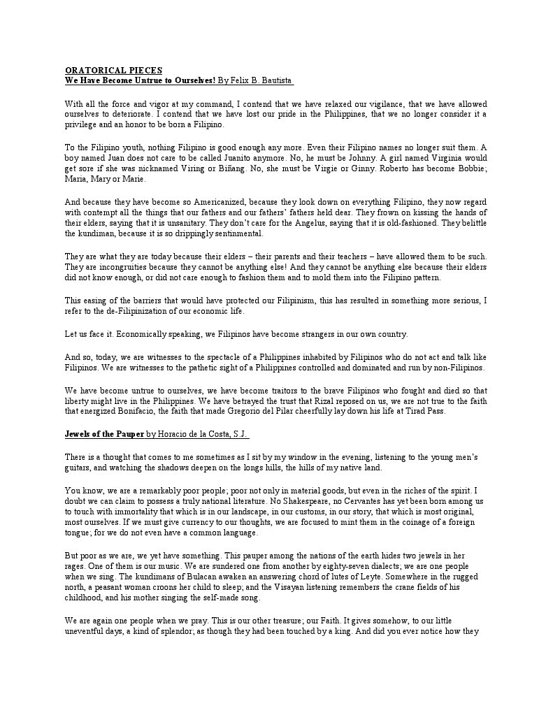 Oratorical Pieces | PDF