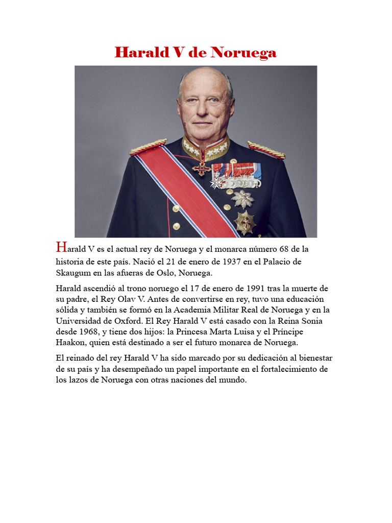 Harald V de Noruega | PDF