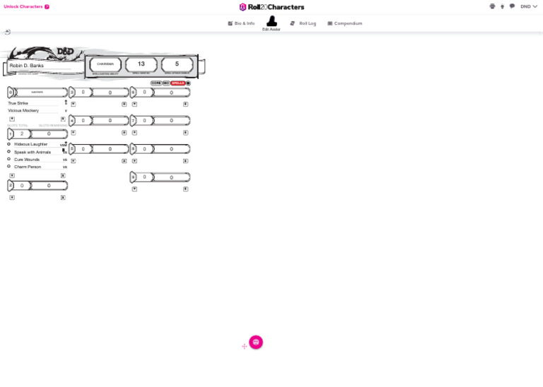 Robin D. Banks Roll20 Characters | PDF