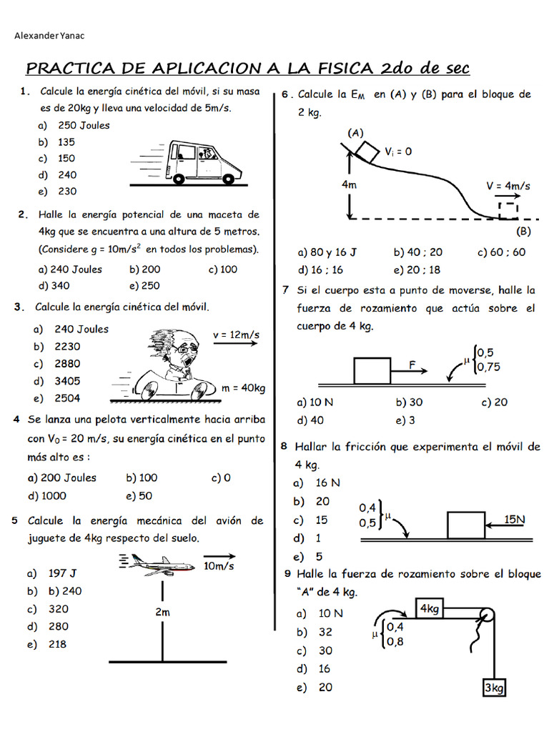 PRACTICA DE APLICACION A LA FISICA 2do | PDF