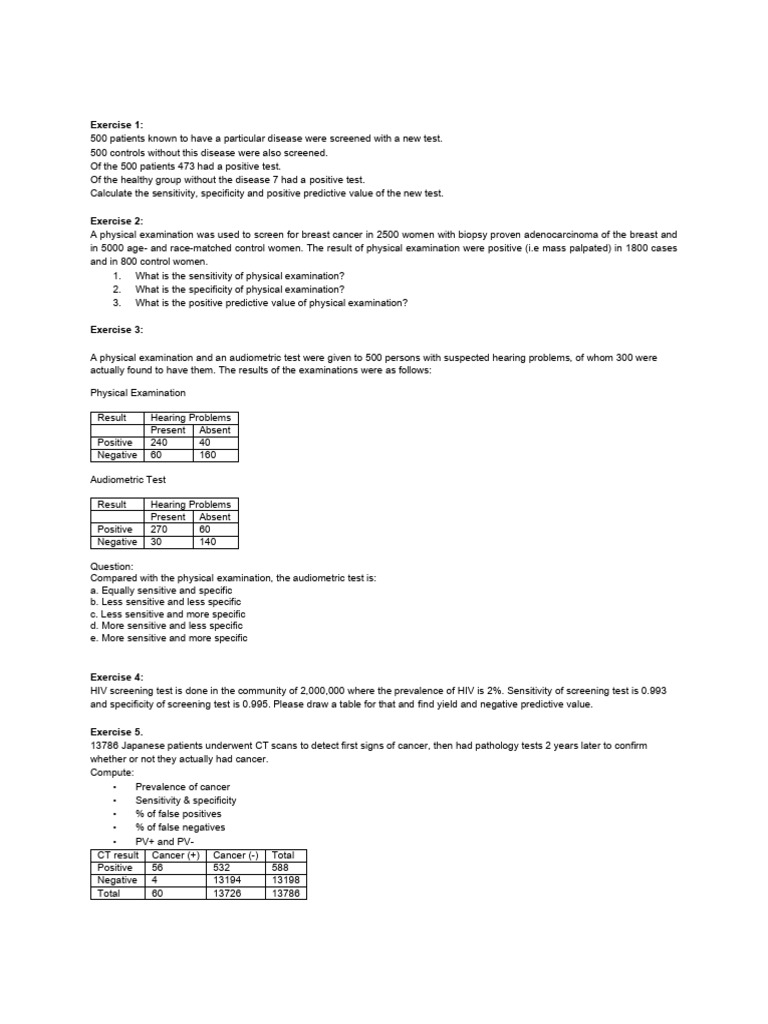 Screening Exercise | PDF