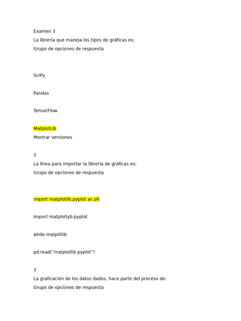 Examen de Gráficas en Python | PDF