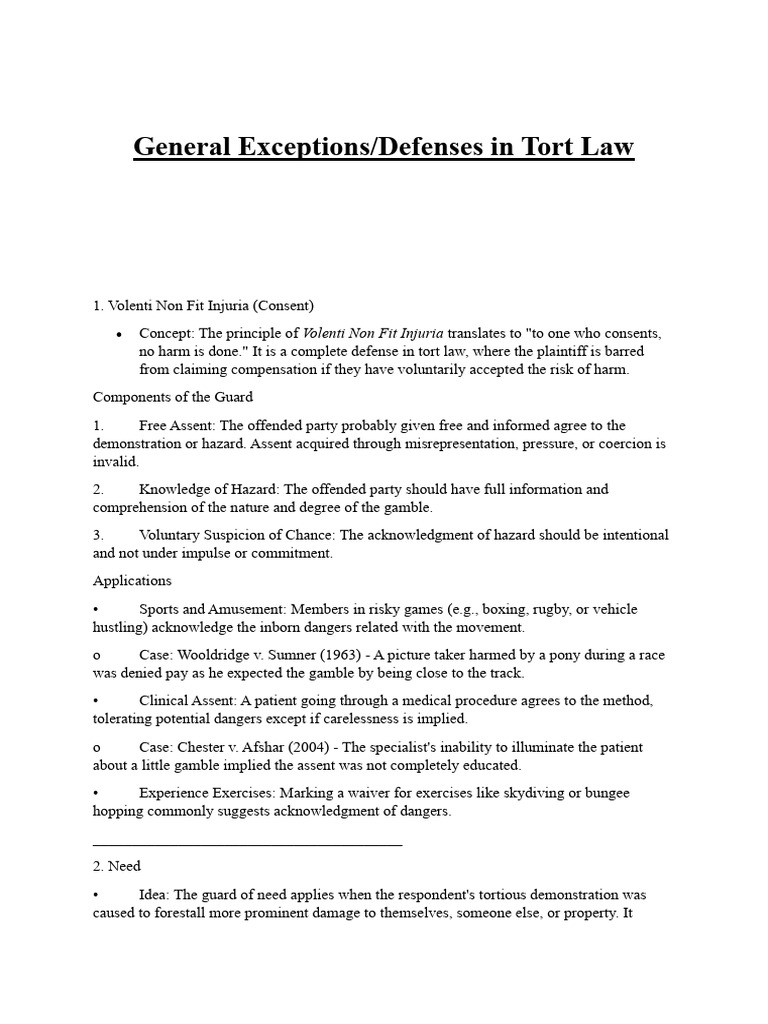 General Exceptions | PDF | Tort | Private Law General Exceptions | PDF | Tort | Private Law