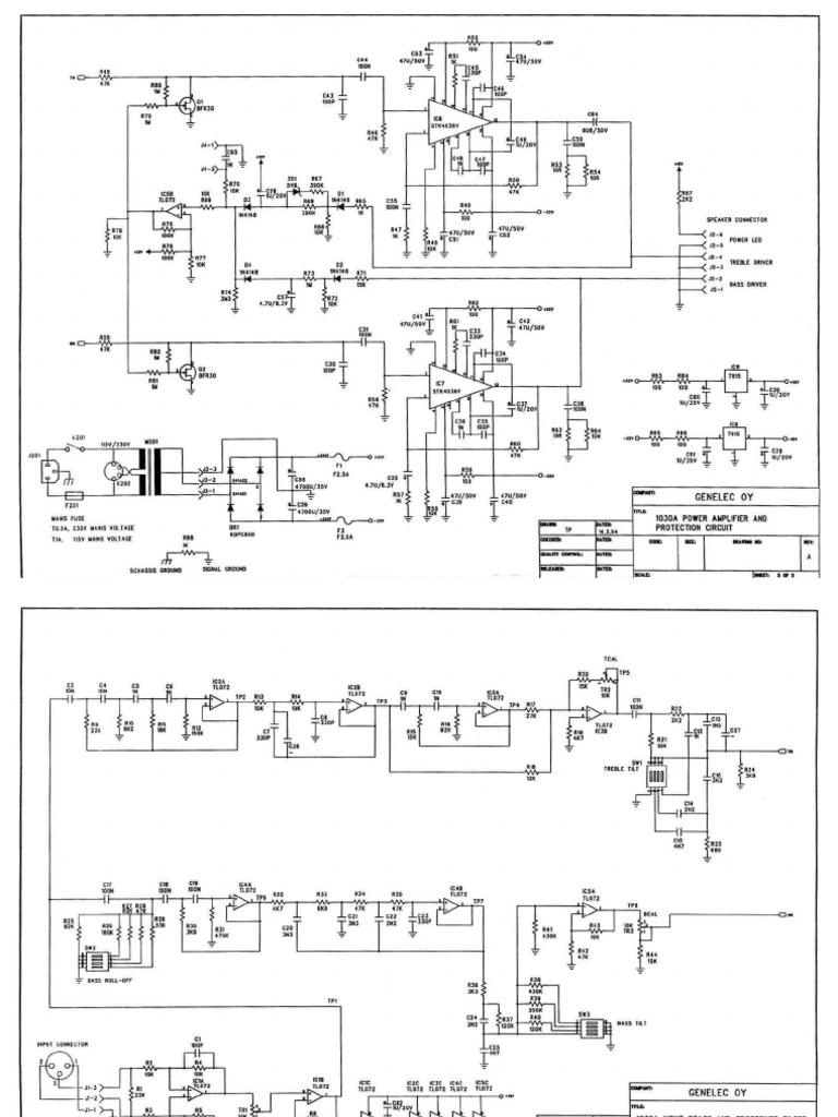 Genelec 1030a Schematics | PDF