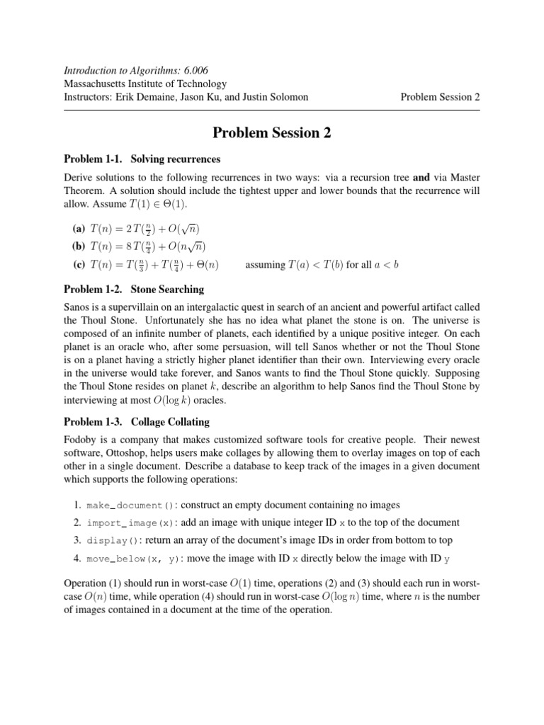 MIT6 006S20 Prob2 | PDF | Discrete Mathematics | Computer Programming