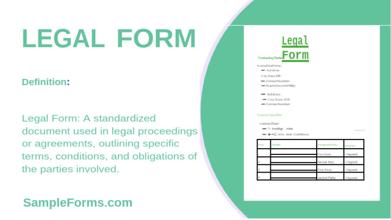 Standardized Legal Form Template | PDF