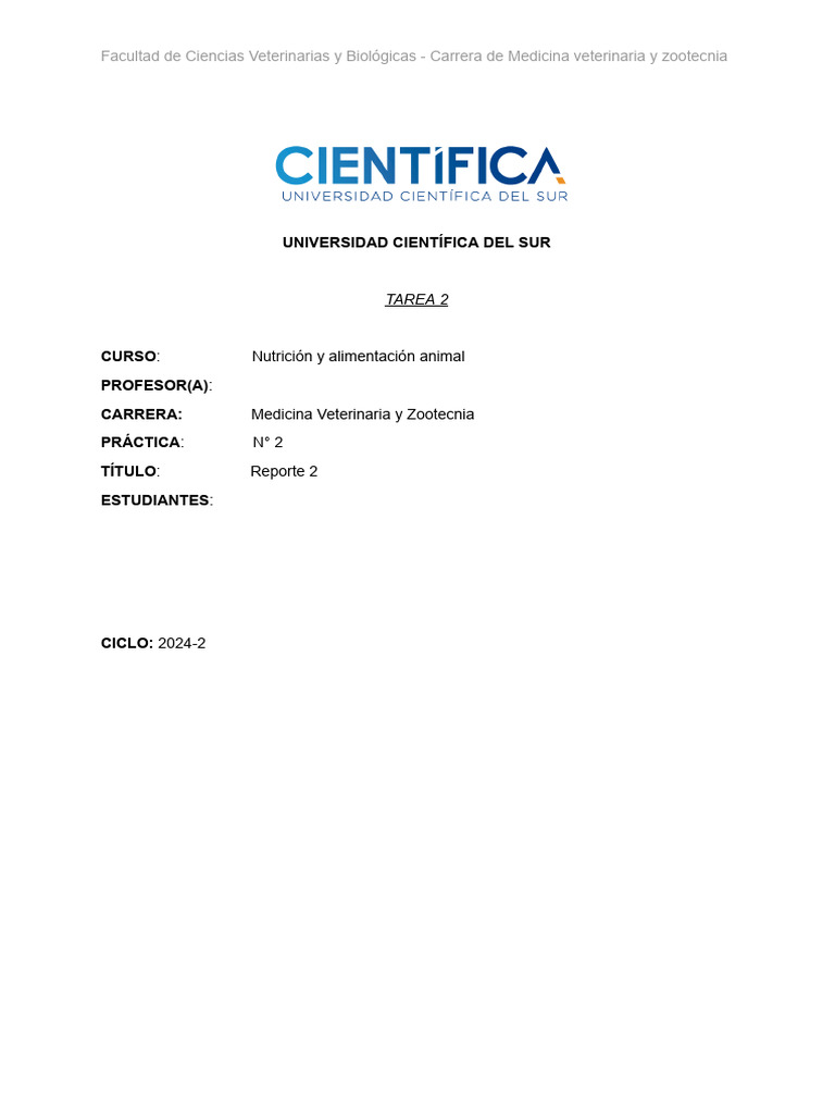 Tarea 2 Nutrición | PDF | Digestión | La alimentación animal