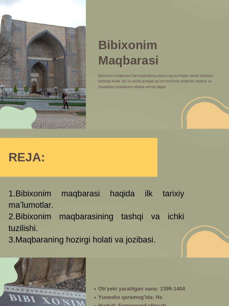 Bibixonim Maqbarasi | PDF