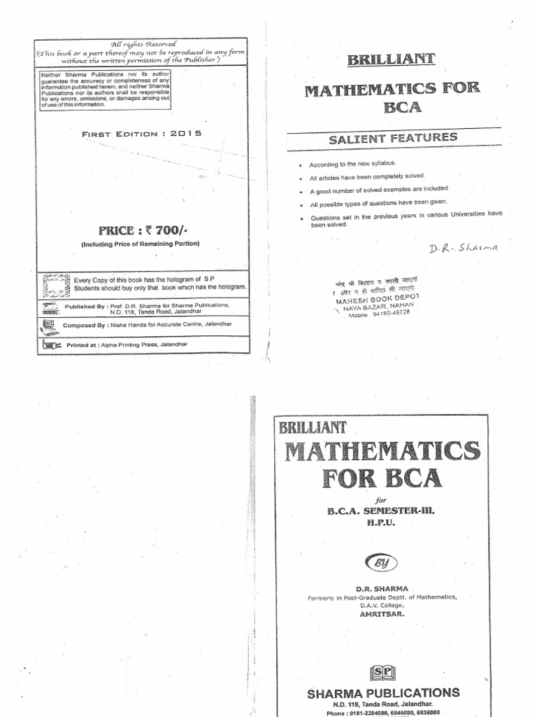 Mathematics Bca 301 | PDF