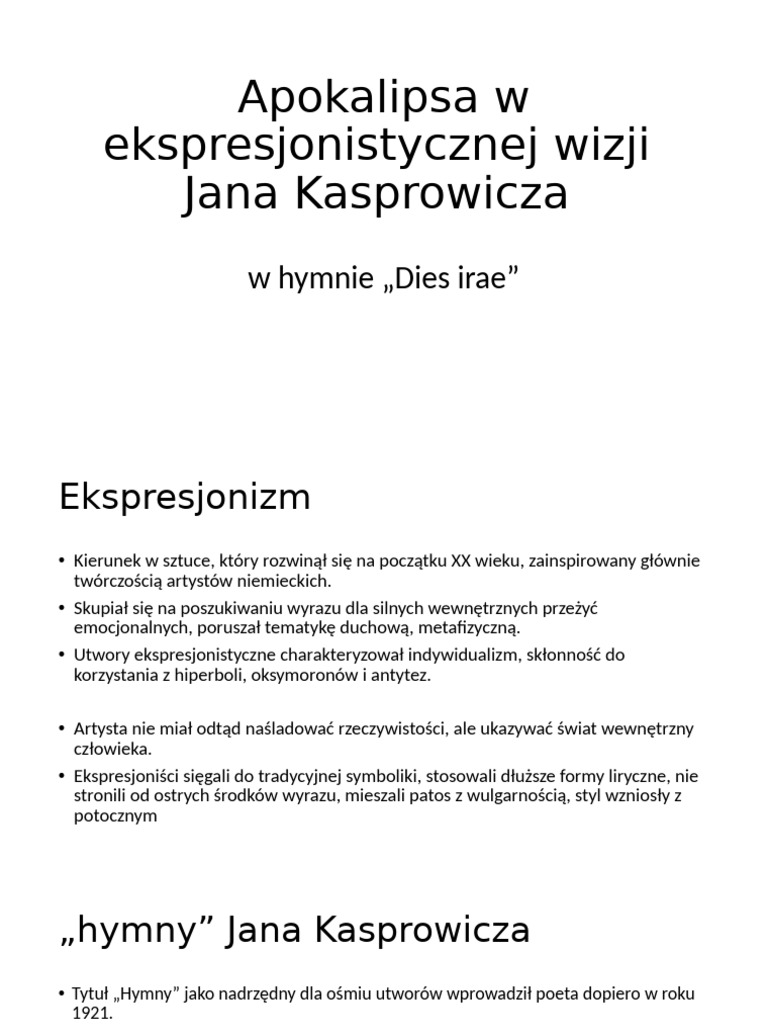 Ekspresjonizm W Dies Irae | PDF