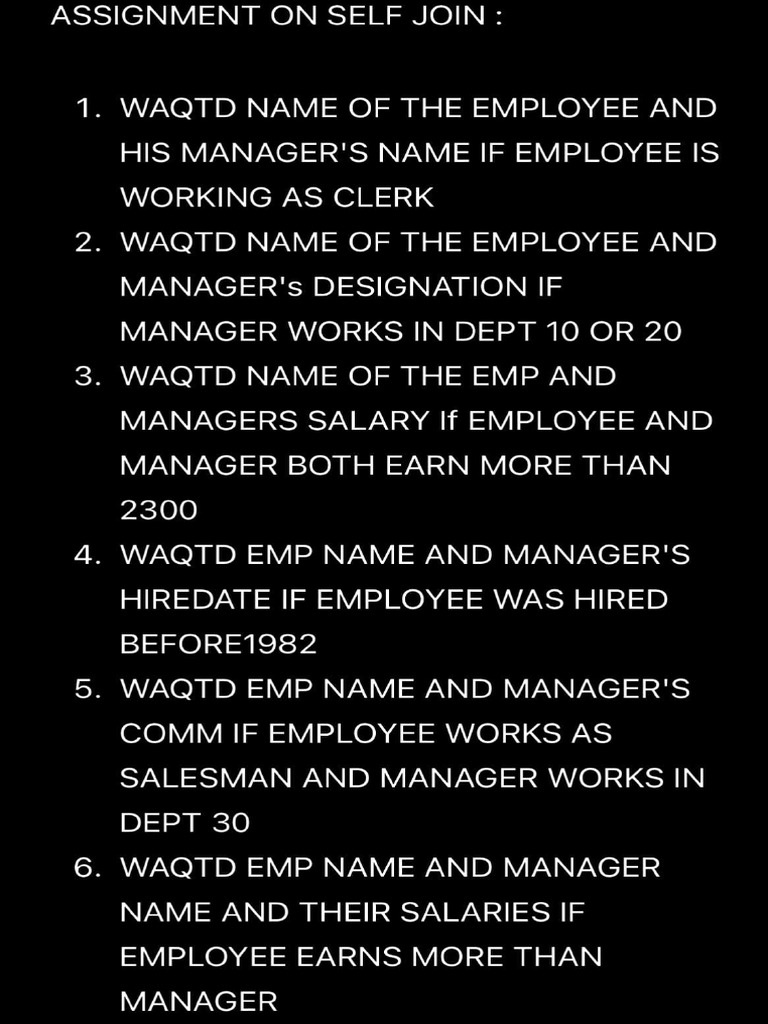 Employee-Manager Self Join Analysis | PDF
