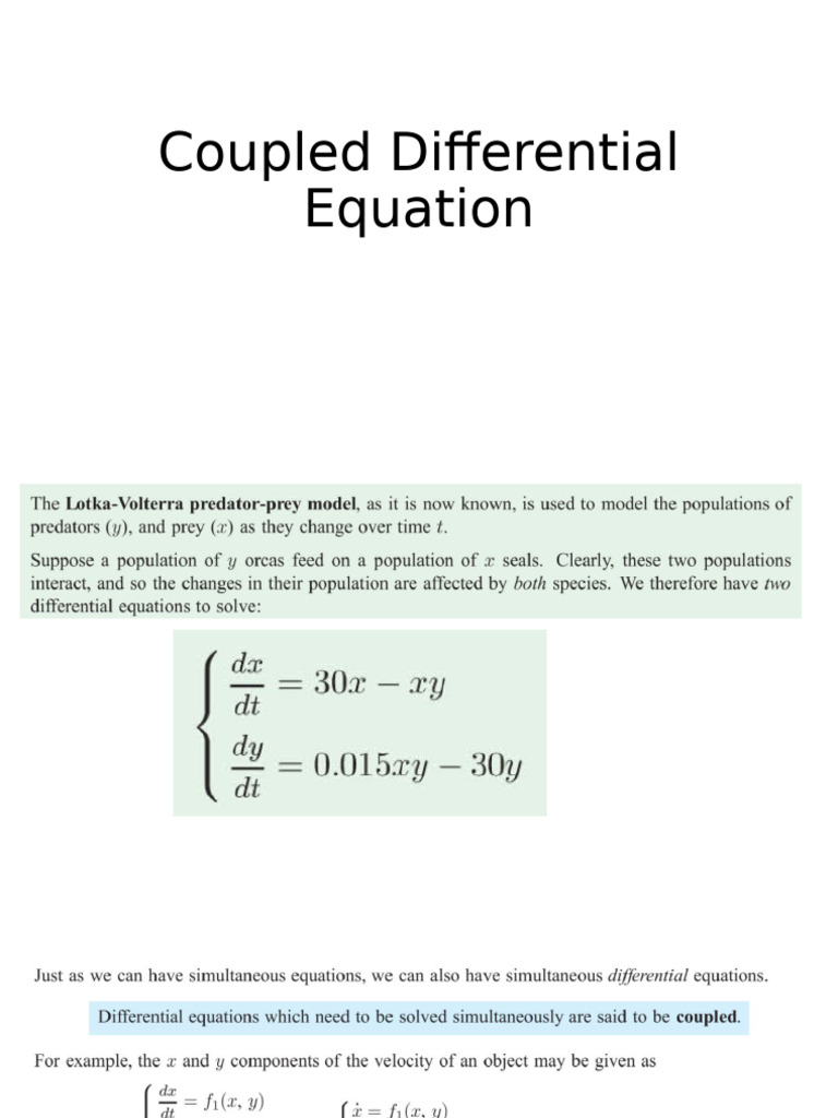 Coupled Differential Equation (1) | PDF