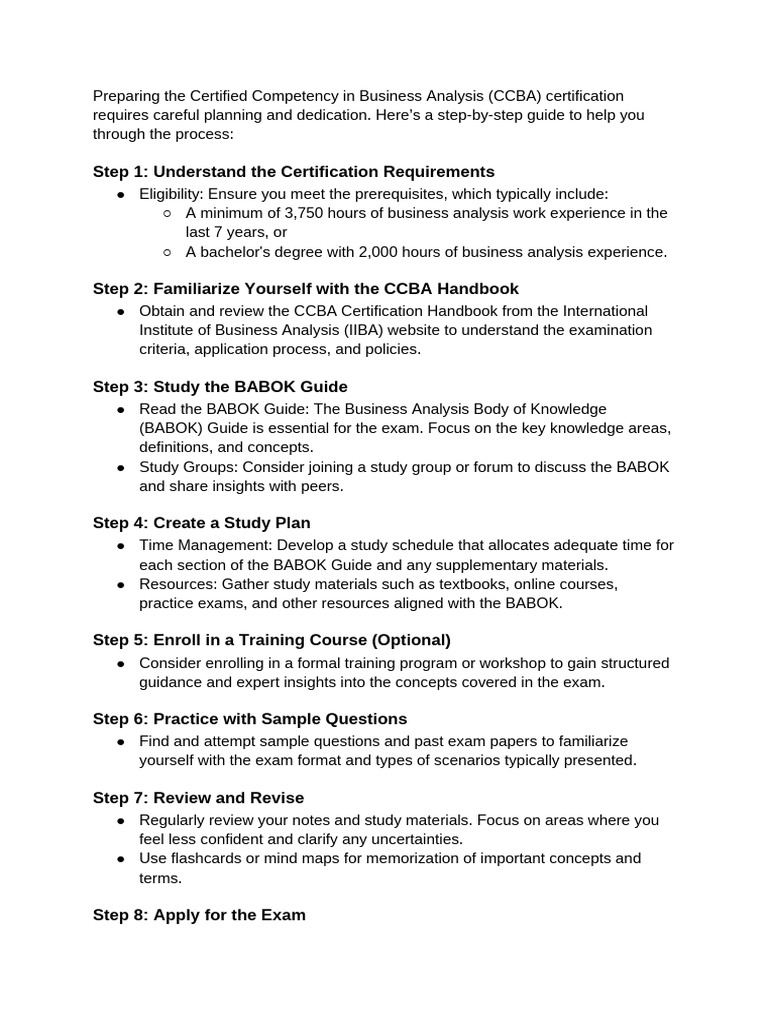 CCBA Certification Preparation Guide | PDF | Business Analysis