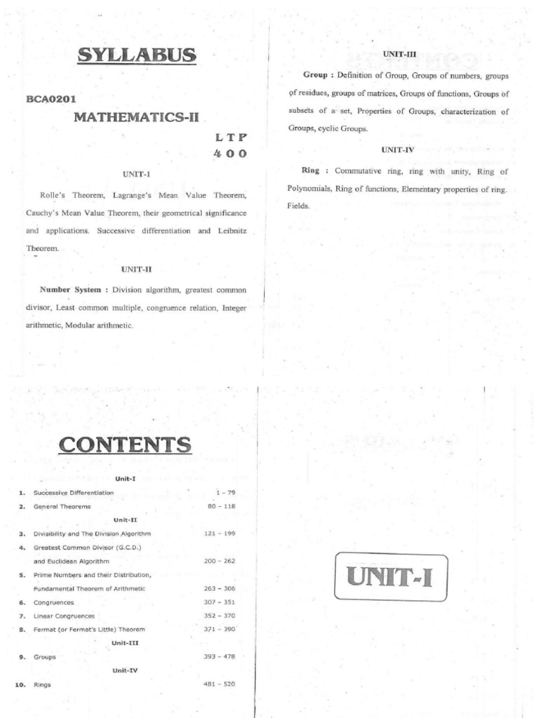 MATHEMATICS BCA 201 | PDF