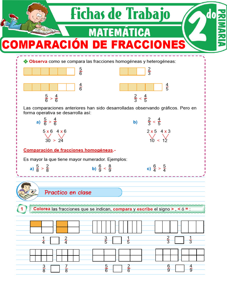Comparación Suma Resta de Fracciones | PDF