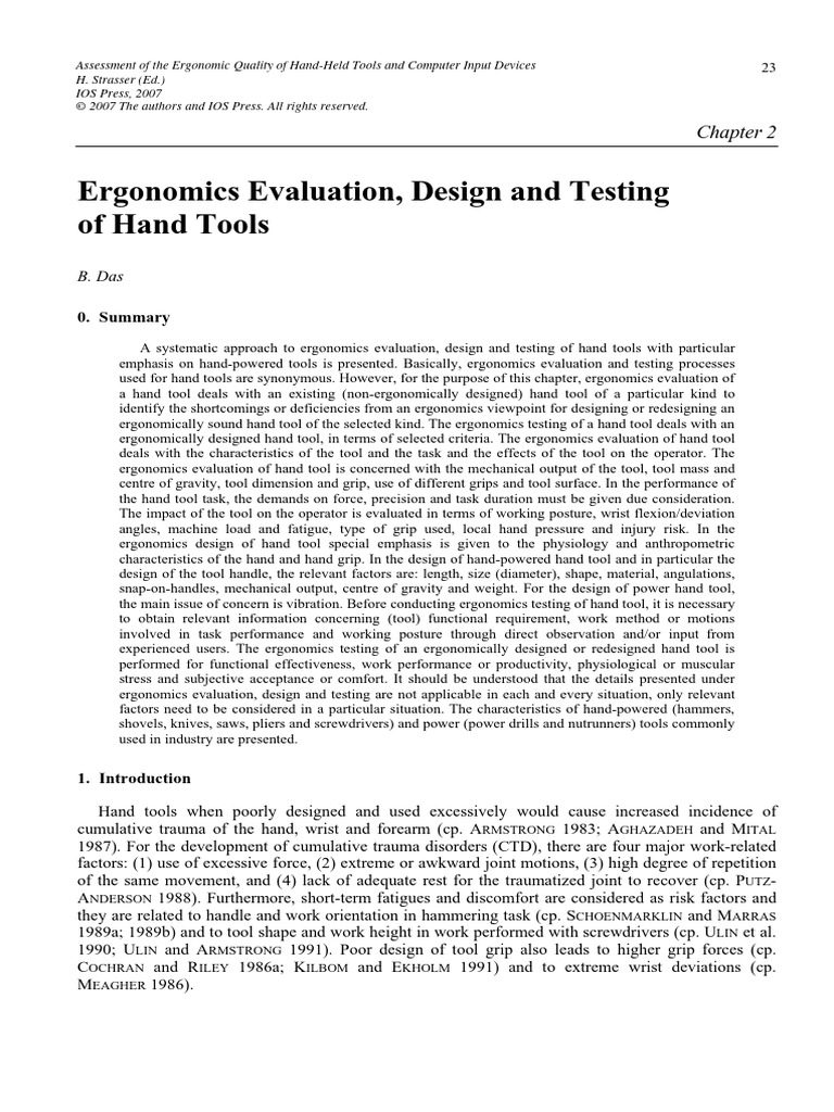 Assessment of The Ergonomic Quality of Hand-Held T... - (Ergonomics ...