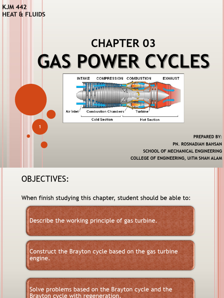 Chapter 3 Gas Power Cycles_lecturer | PDF | Internal Combustion Engine | Gas Turbine
