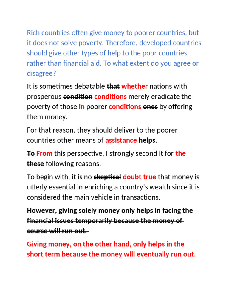 Rich Countries Often Give Money To Poorer Countries | PDF | Poverty ...