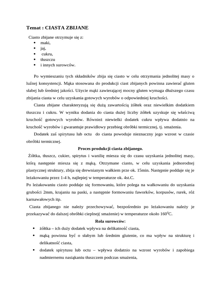 Ciasta Zbijane | PDF