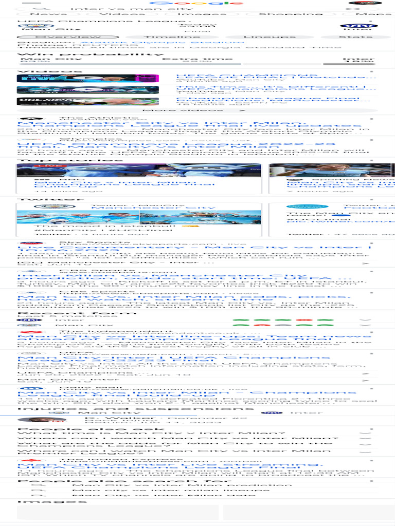 Inter Vs Man City - Google Search | PDF | Uefa Champions League ...