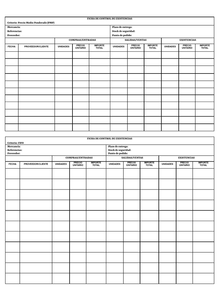 Control de Stock: FIFO y PMP | PDF