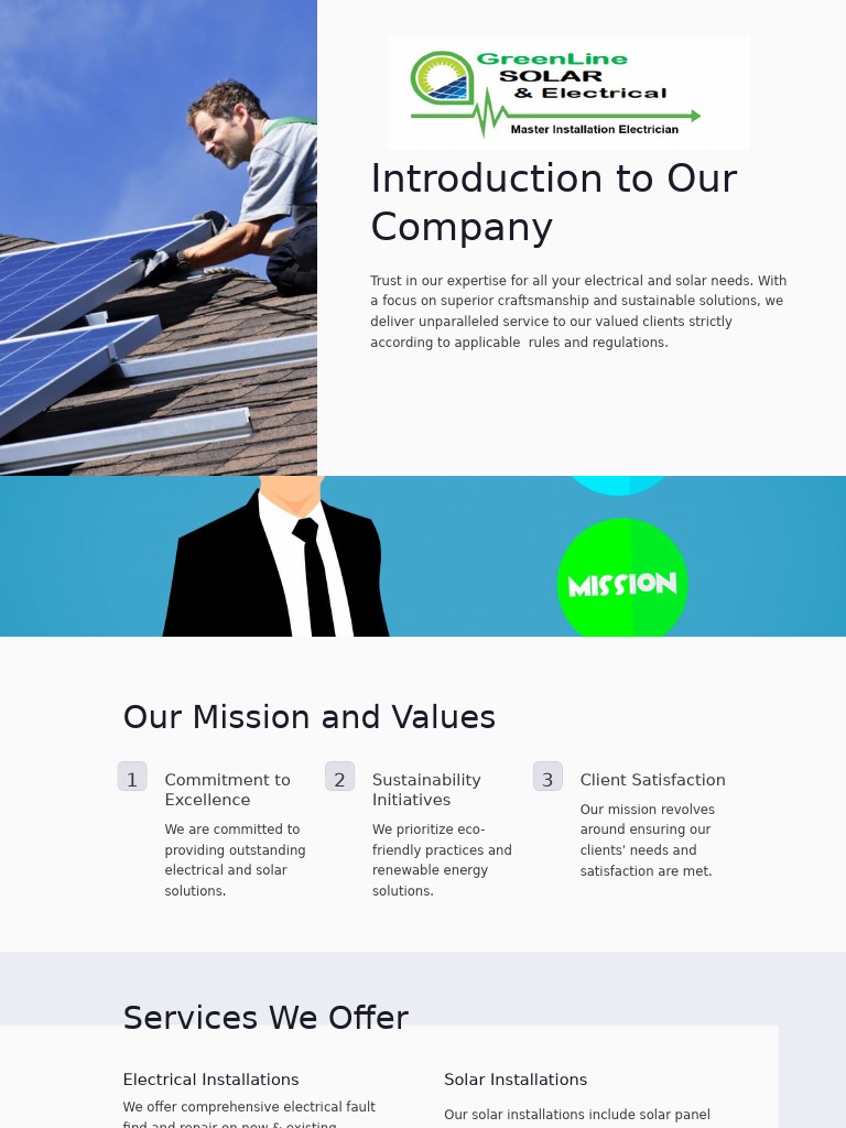Greenline Solar and Electrical Company Profile | PDF | Electrician ...