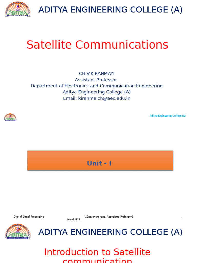 SC_UNIT-1 | PDF | Communications Satellite | Satellite