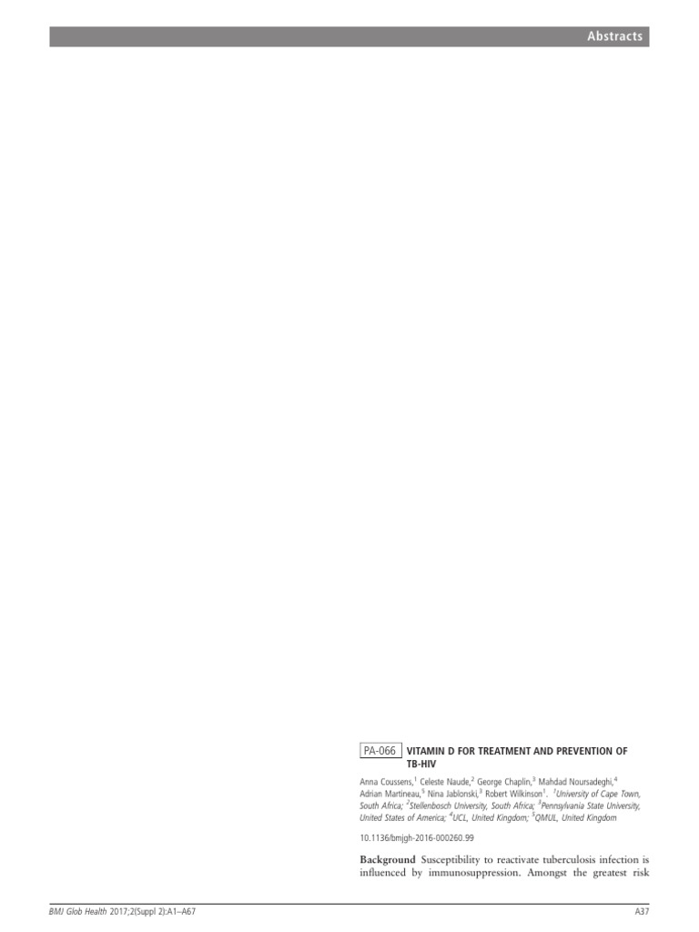 Coussens Et Al - 2017 - VITAMIN D FOR TREATMENT AND PREVENTION OF TB ...