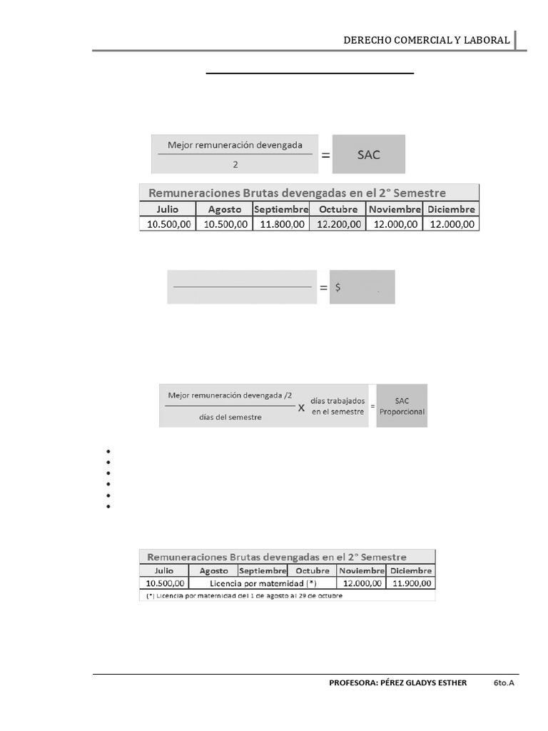 Cálculo del SAC Proporcional | PDF | Salario | Distribución de ingresos ...