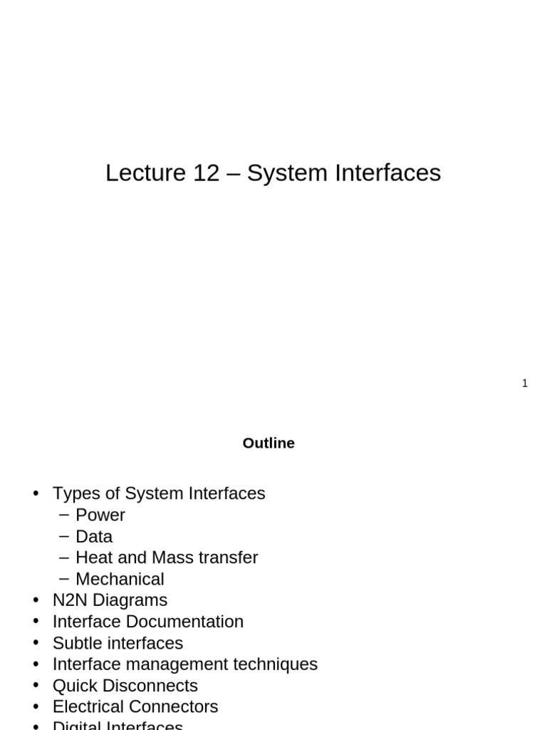 Lecture 12 - System Interfaces | PDF | Electrical Connector | Ebcdic
