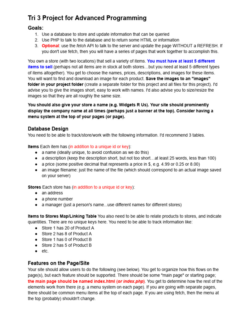 Tri 3 Project For Advanced Programming | PDF | Computer File | Databases