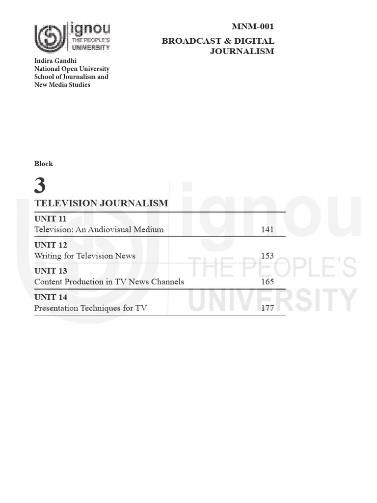 Block-3 | PDF | News | Television