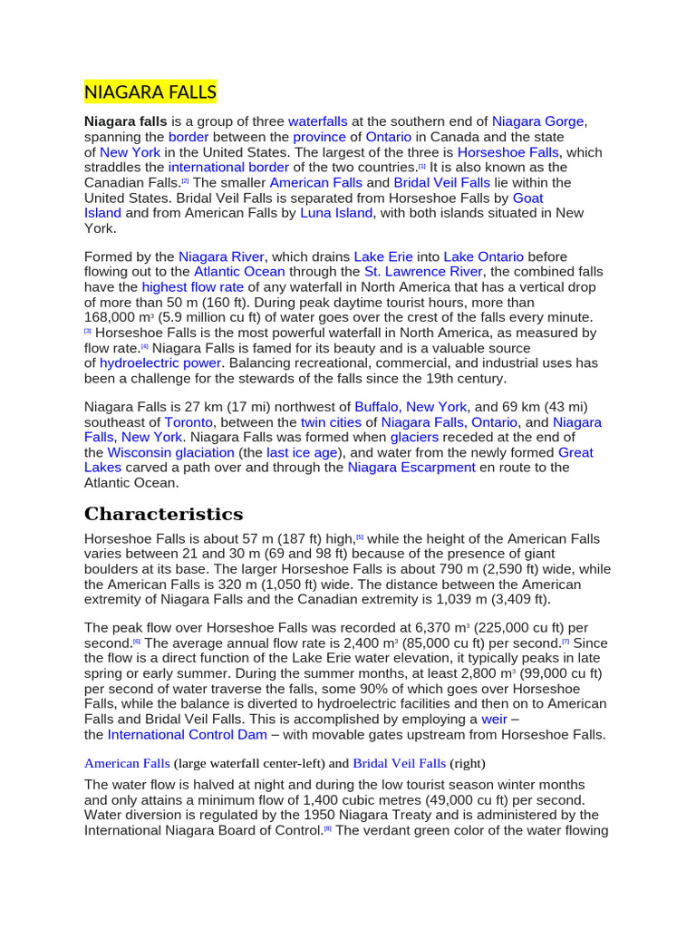 NIAGARA FALLS | PDF | Hydrology | Landscape