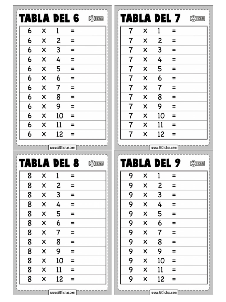 Tablas 6,7,8,9 | PDF