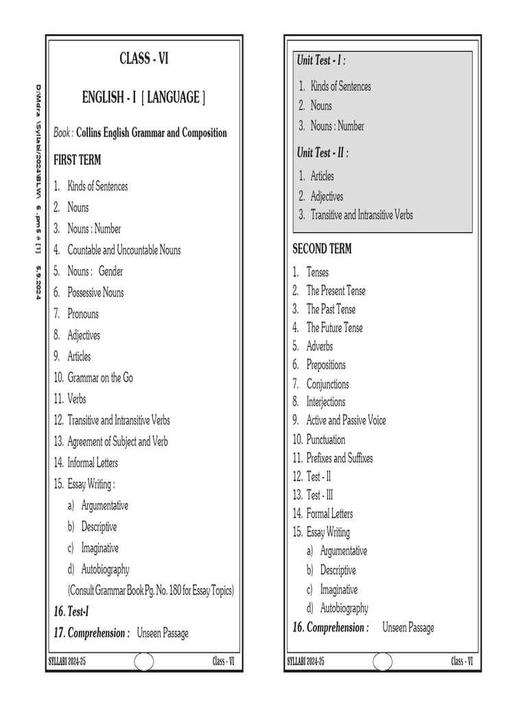 Class-6 | PDF | Verb | Noun