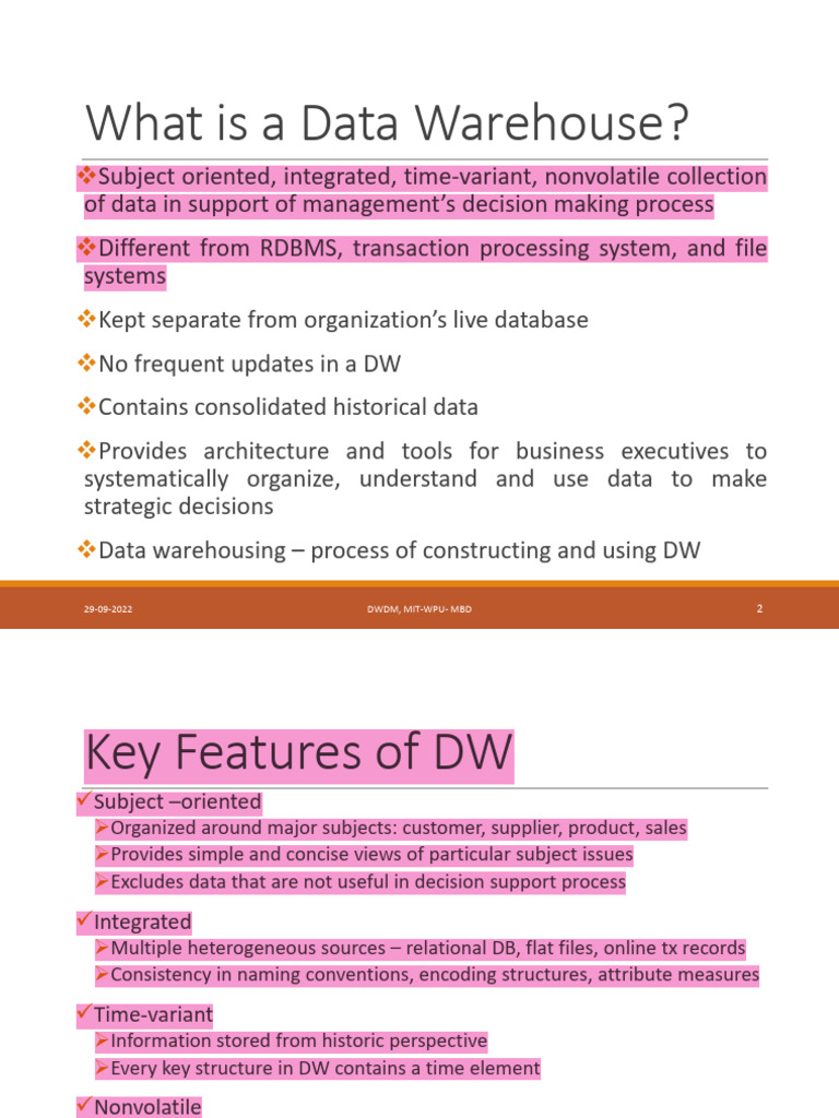 Unit1_DataWarehouse_removed | PDF | Data Warehouse | Data