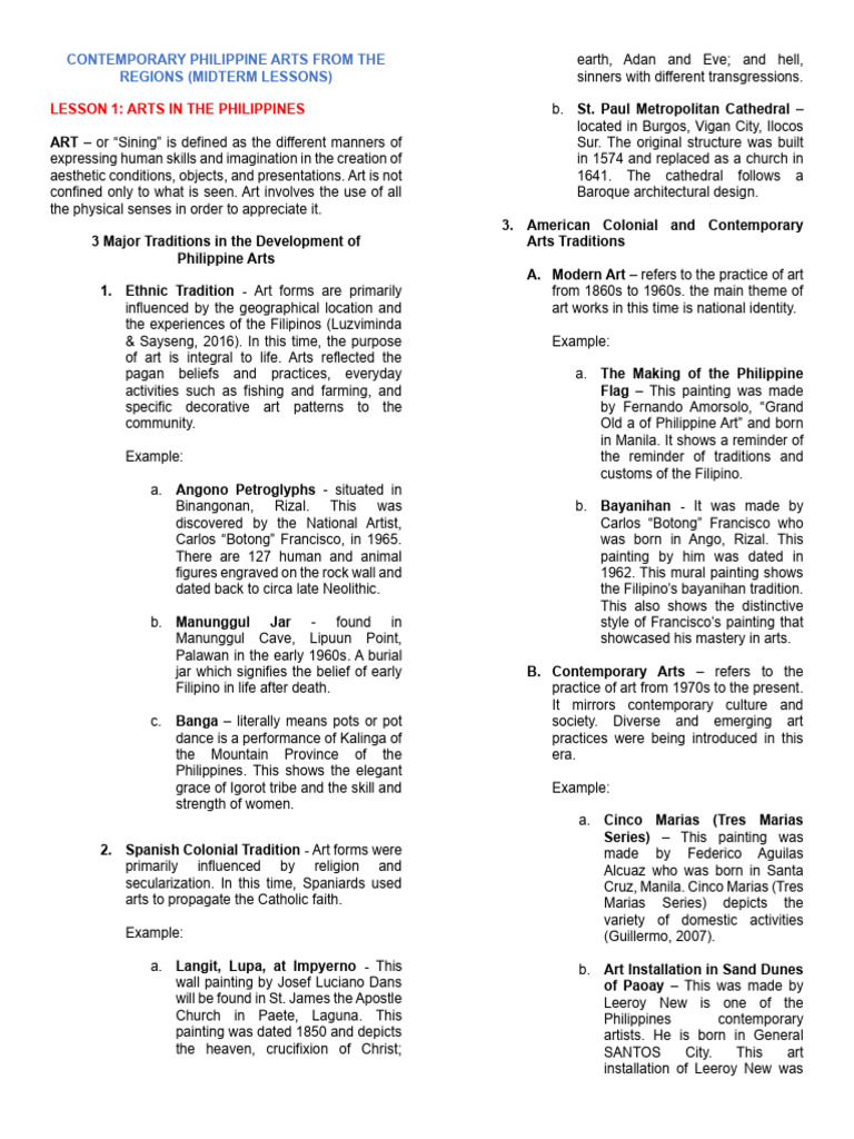 Midterm Lessons Contemporary Philippine Arts From The Regions | PDF | Shape | Color