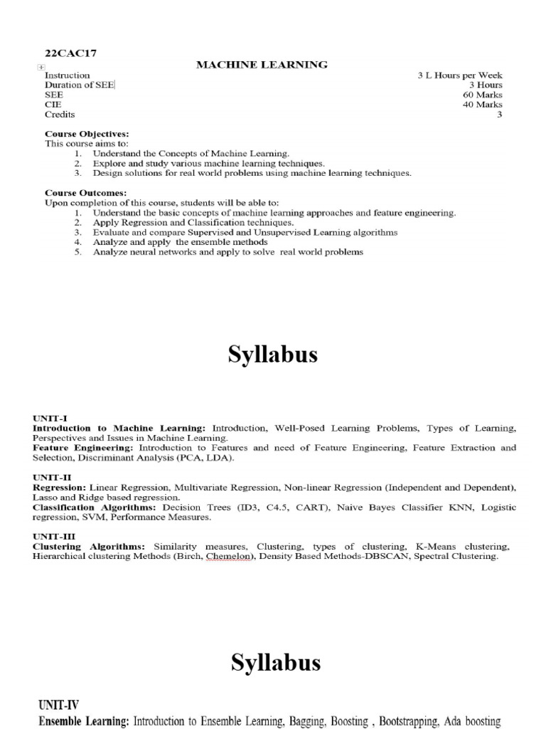Unit 1 Intro | PDF | Machine Learning | Statistical Classification Unit 1 Intro | PDF | Machine Learning | Statistical Classification