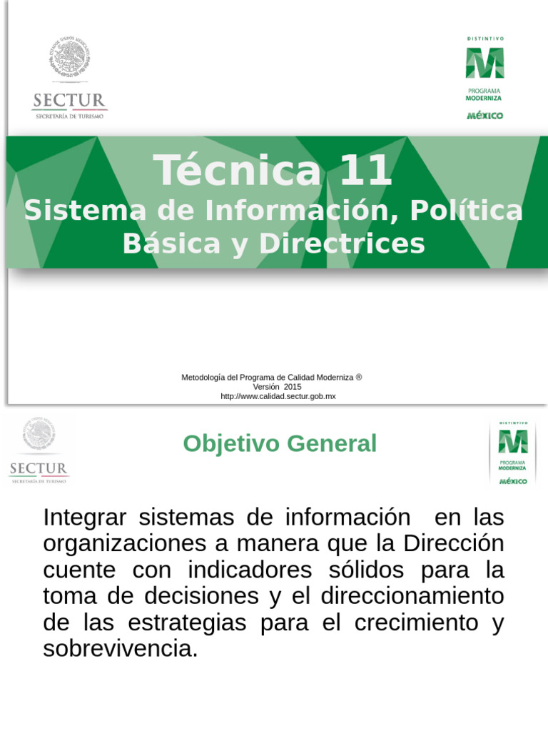 Técnica 11. Sistema de Información, Política Básica y Directrices | PDF ...