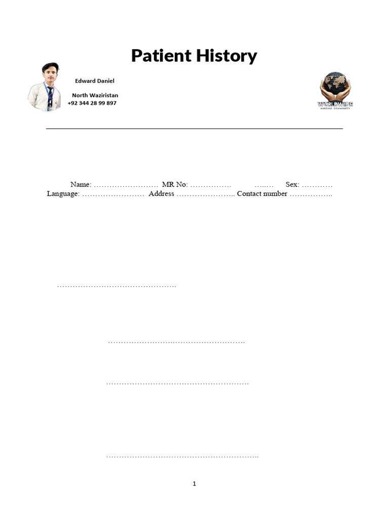 Cardiac Patient Taking History File (For Clinical Rotation) | PDF ...
