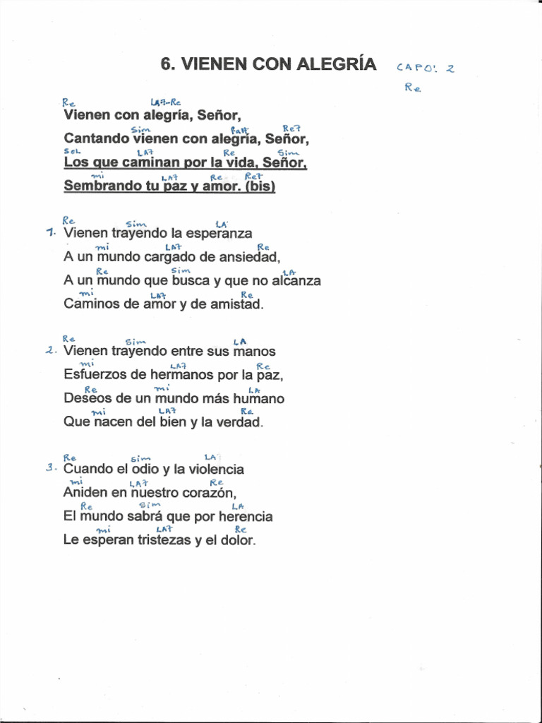 Vienen Con Alegría | PDF